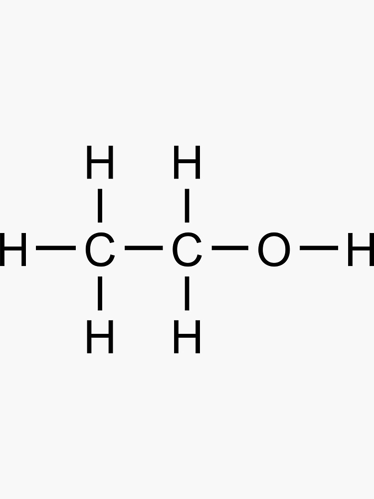 "Chemistry - Ethanol (Alcohol) Structural Formula" Sticker by ...