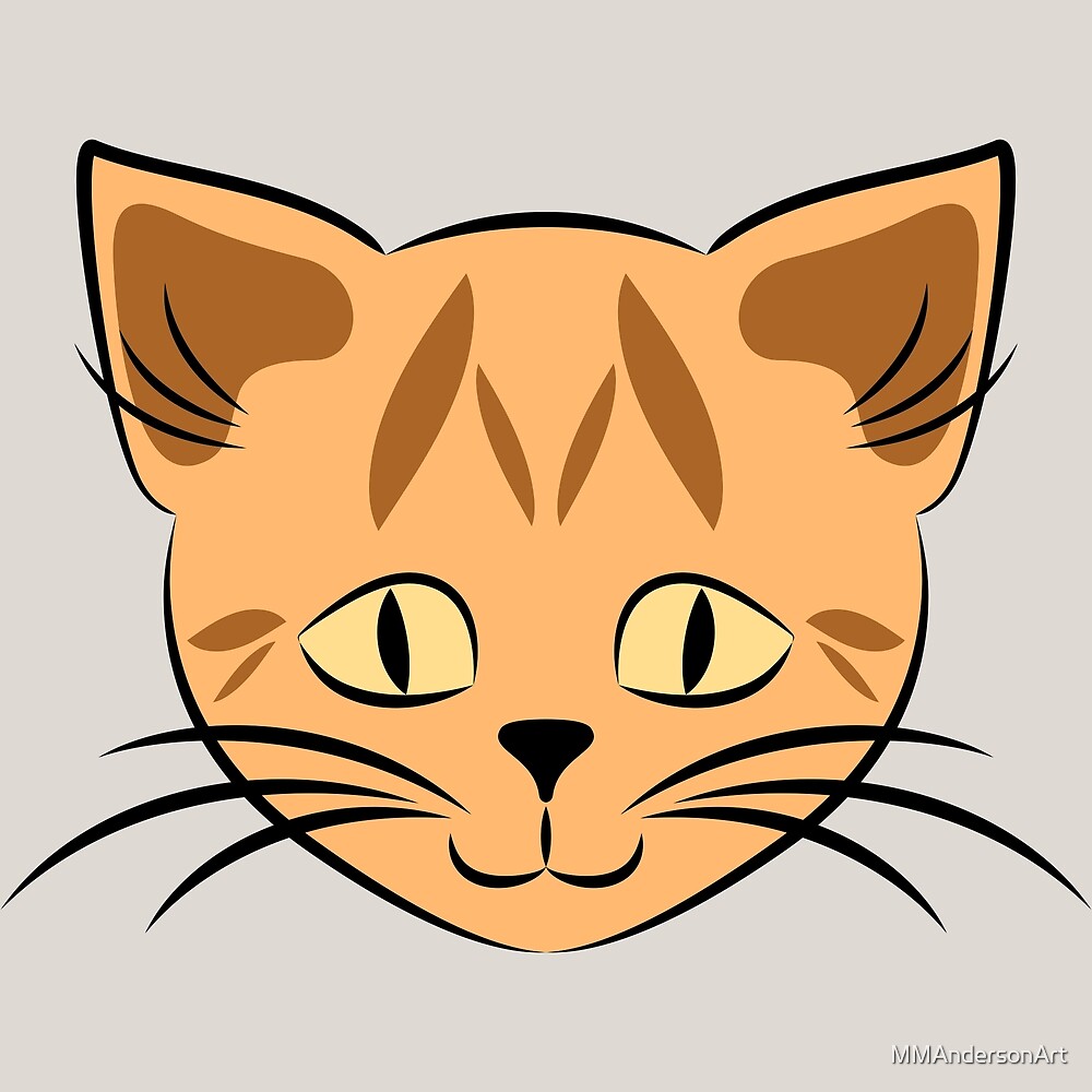 "Orange Tabby Cat Face Graphic" by MMAndersonArt | Redbubble