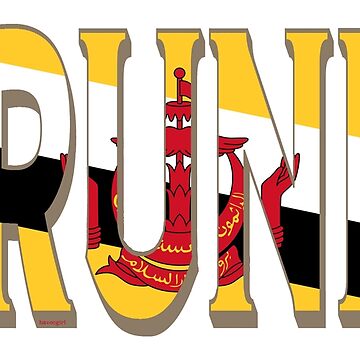 "Brunei Font with Bruneian Flag" Photographic Print for Sale by ...