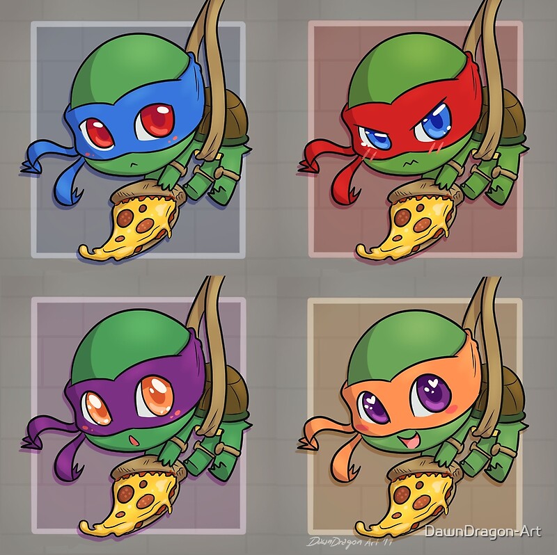 "Kawaii Ninja Turtles" by DawnDragon-Art | Redbubble