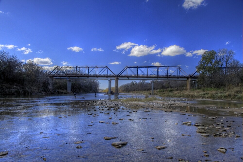 "Blue Skies over the Brazos Point Bridge" by Terence Russell | Redbubble