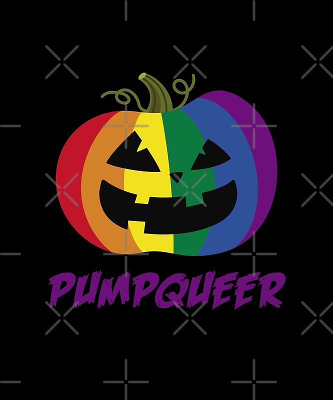 "Pumpqueer, LGBTQ Pumpkin, Queer Pride" by Queer Pride Shop | Redbubble