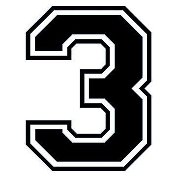 "Varsity Team Sports Uniform Number #3 - Black" Sticker for Sale by ...