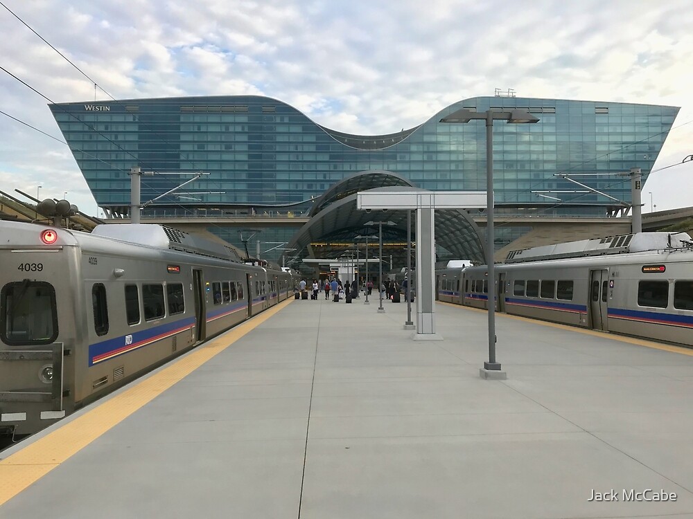 "A line RTD trains at the Denver Airport" by Jack McCabe | Redbubble