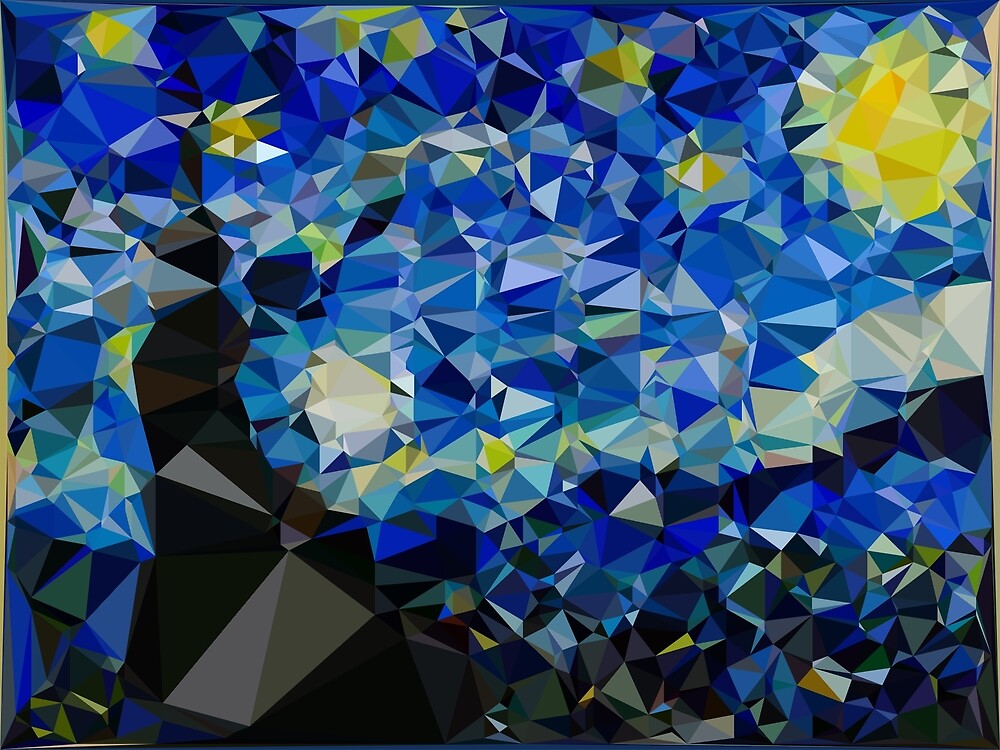 "Starry Night After Van Gogh Geometric Landscape " by Vicky Brago ...