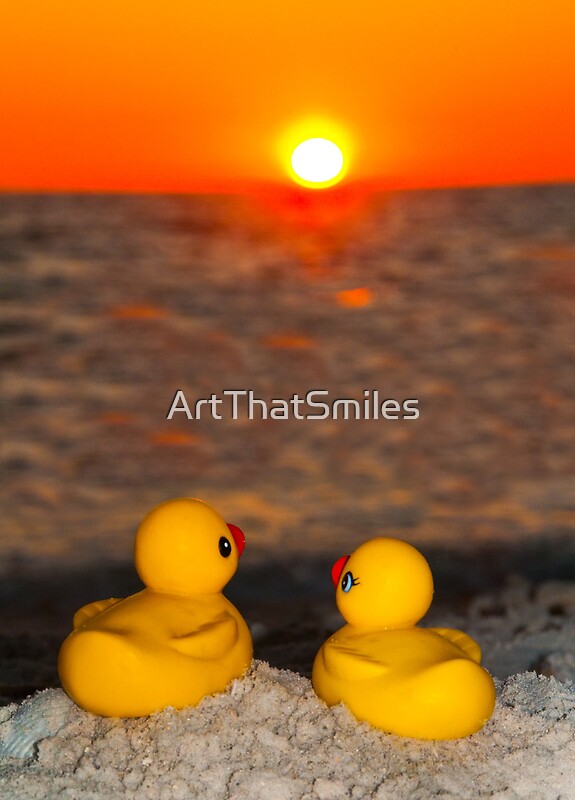 ""Romancing The Sun" - two rubber ducks at sunset" by ArtThatSmiles ...