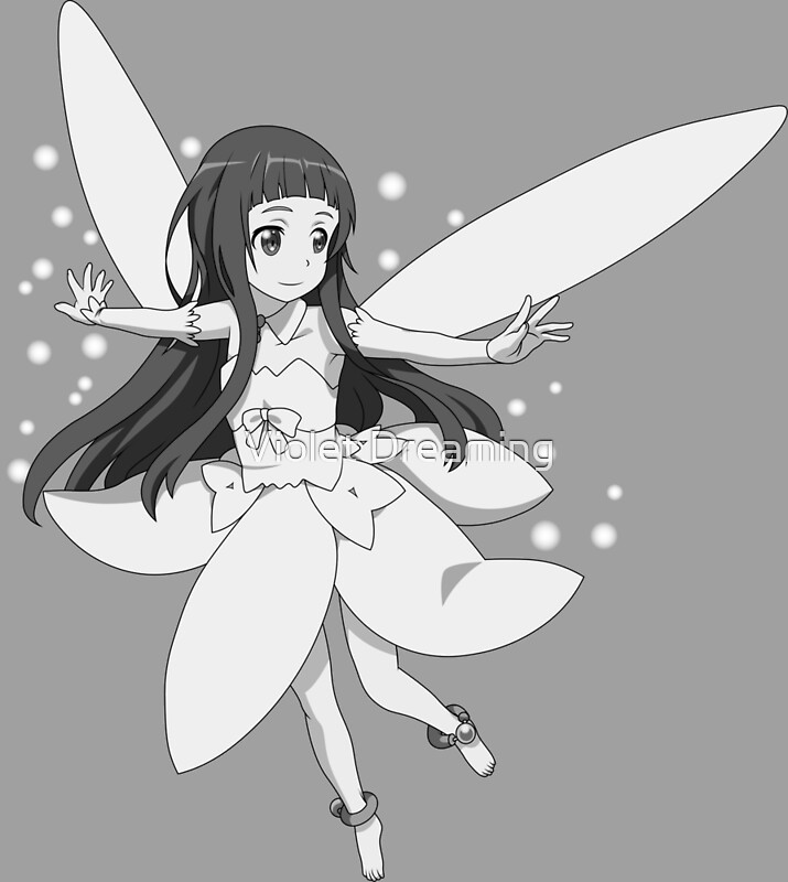 "Yui, Fairy Ver. (Grayscale)" by Hakea Dreaming | Redbubble