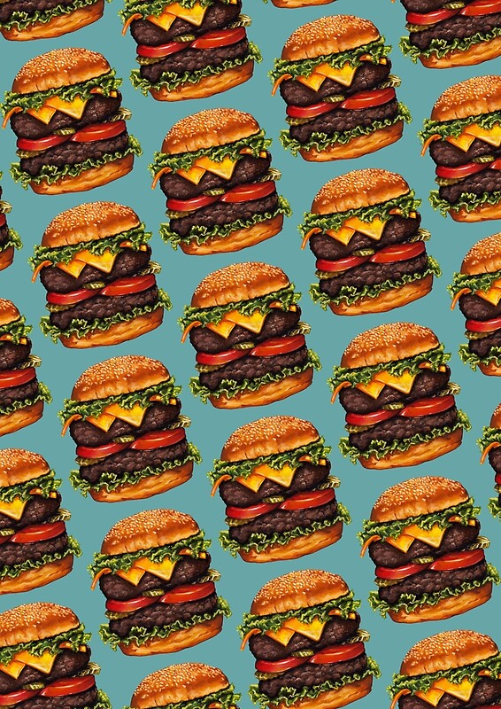 "Double Cheeseburger Pattern" by Kelly Gilleran | Redbubble