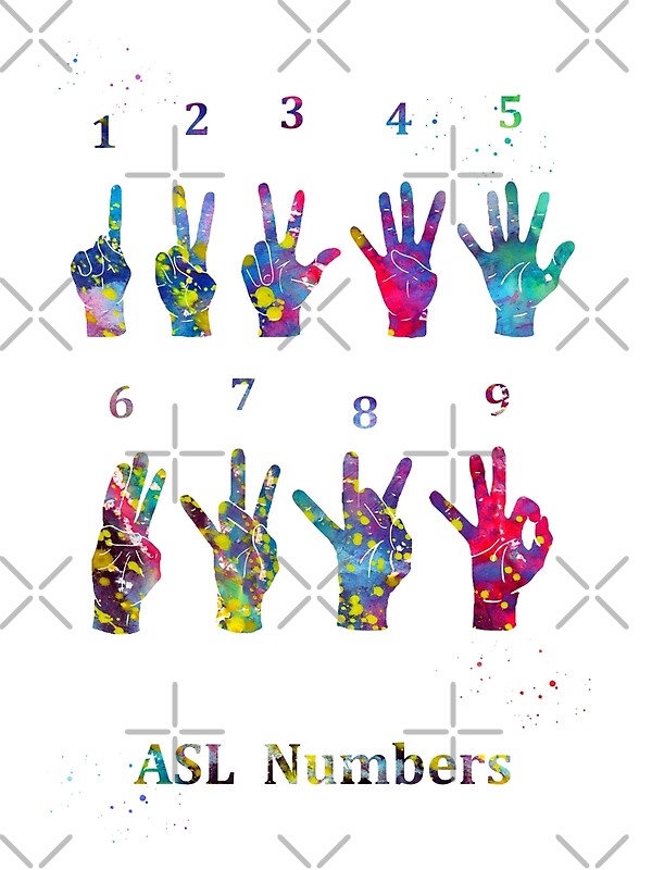 "ASL sign language number" by erzebetth | Redbubble