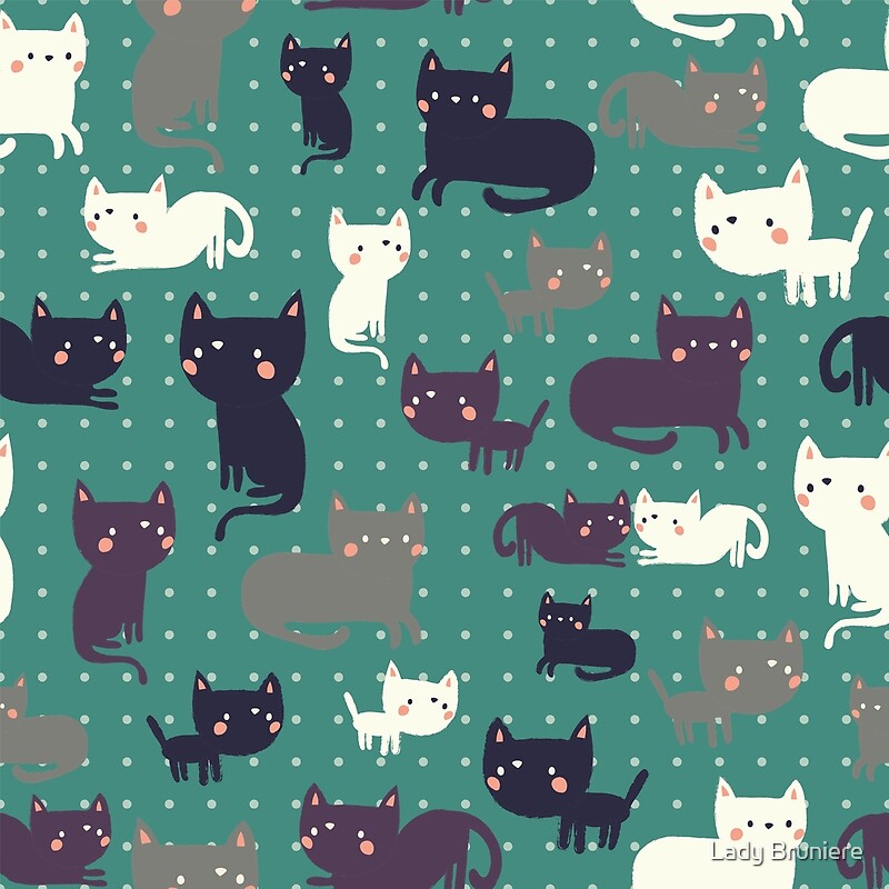 "Cute Lilac Cats Color Option for Halloween, teal, funny cats, girls ...