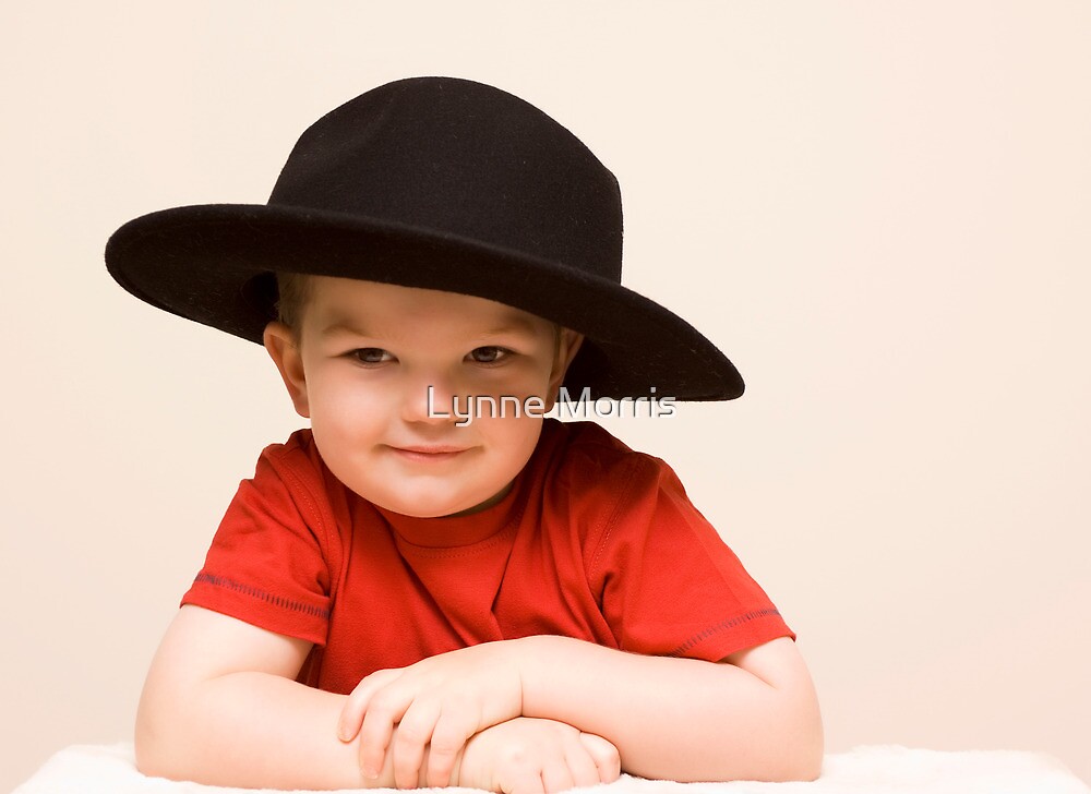"Little Man, Big Hat" by Lynne Morris | Redbubble