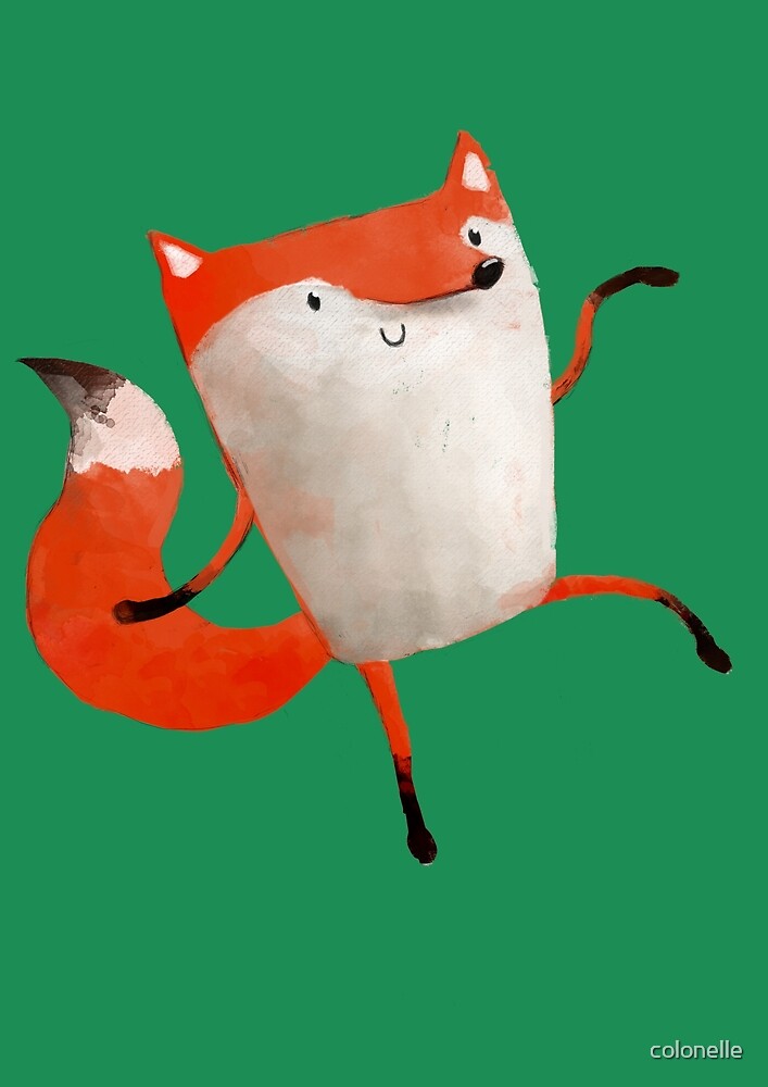"Happy Dancing Fox" by colonelle | Redbubble