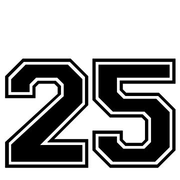 "Varsity Team Sports Uniform Number #25 - Black" Sticker for Sale by ...