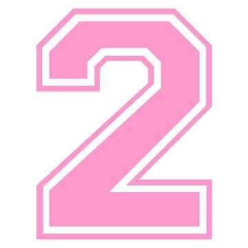 "Varsity Team Sports Uniform Number #2 - Pink" Sticker for Sale by ...
