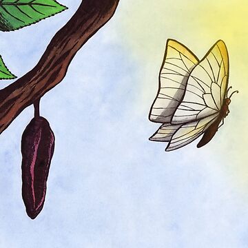 "watercolor painting butterfly leaving cocoon flying into light" Poster ...
