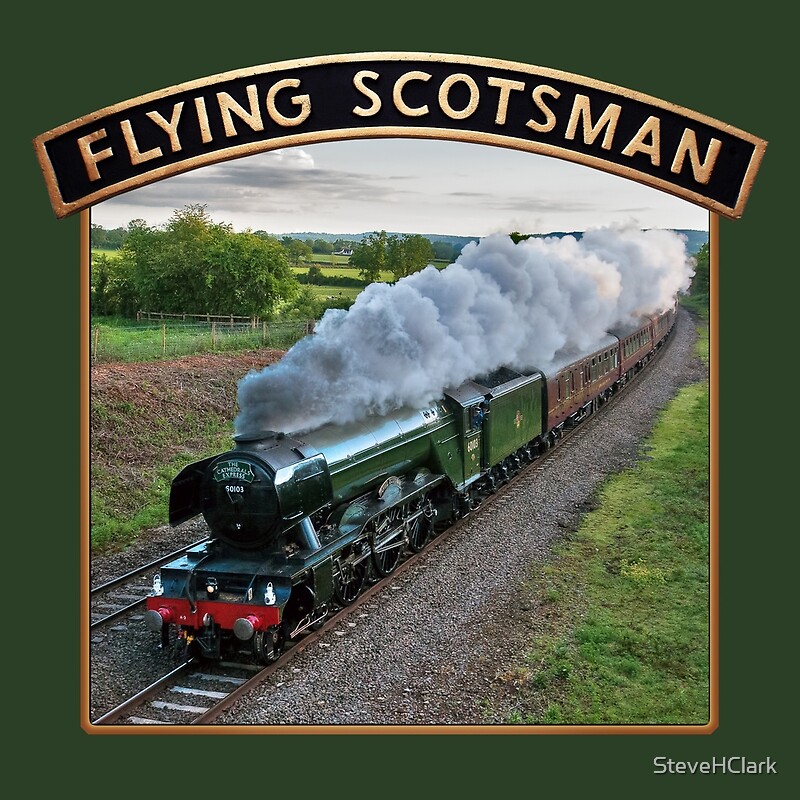"Flying Scotsman and Nameplate" by © Steve H Clark | Redbubble