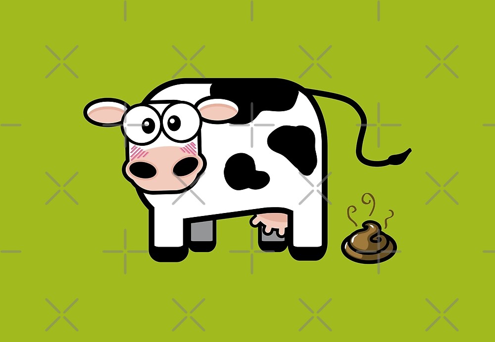 "Funny Pooping Cow" by Lisa Marie Robinson | Redbubble
