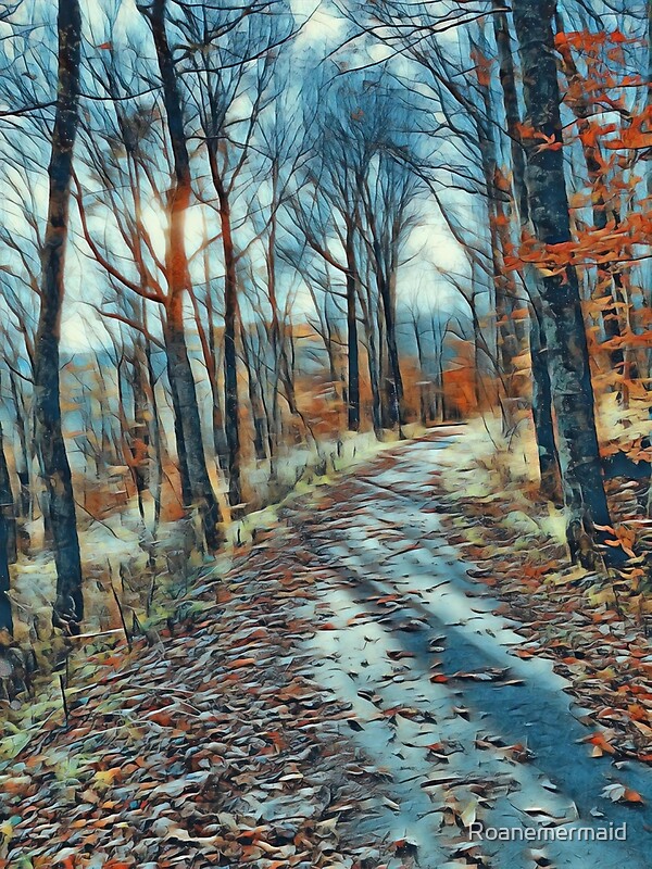 "Autumn Path In The Woods" by Roanemermaid | Redbubble