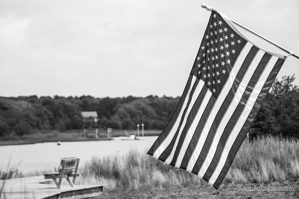 "American Flag- Summer in B&W" by Laura Cardello | Redbubble