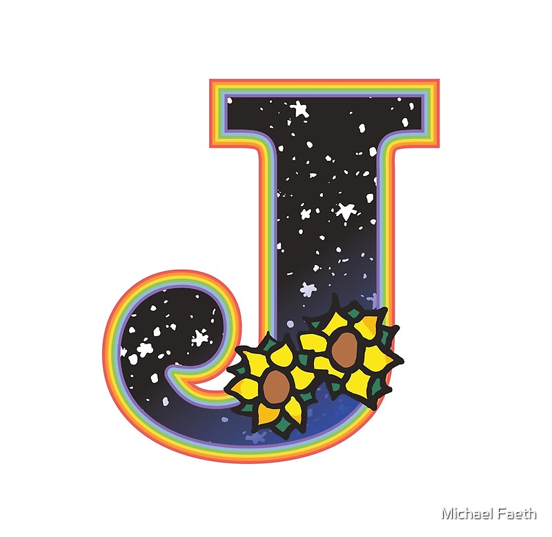 "The Letter J - Rainbow, Night, and Day" by faethdesign | Redbubble