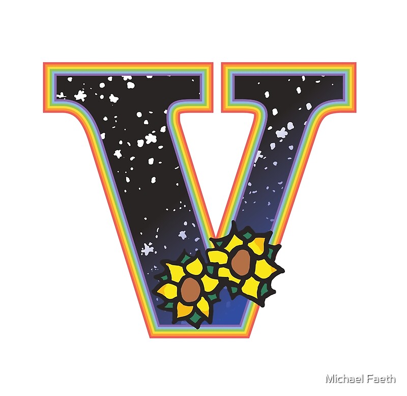 "The Letter V - Rainbow, Night, and Day" by faethdesign | Redbubble