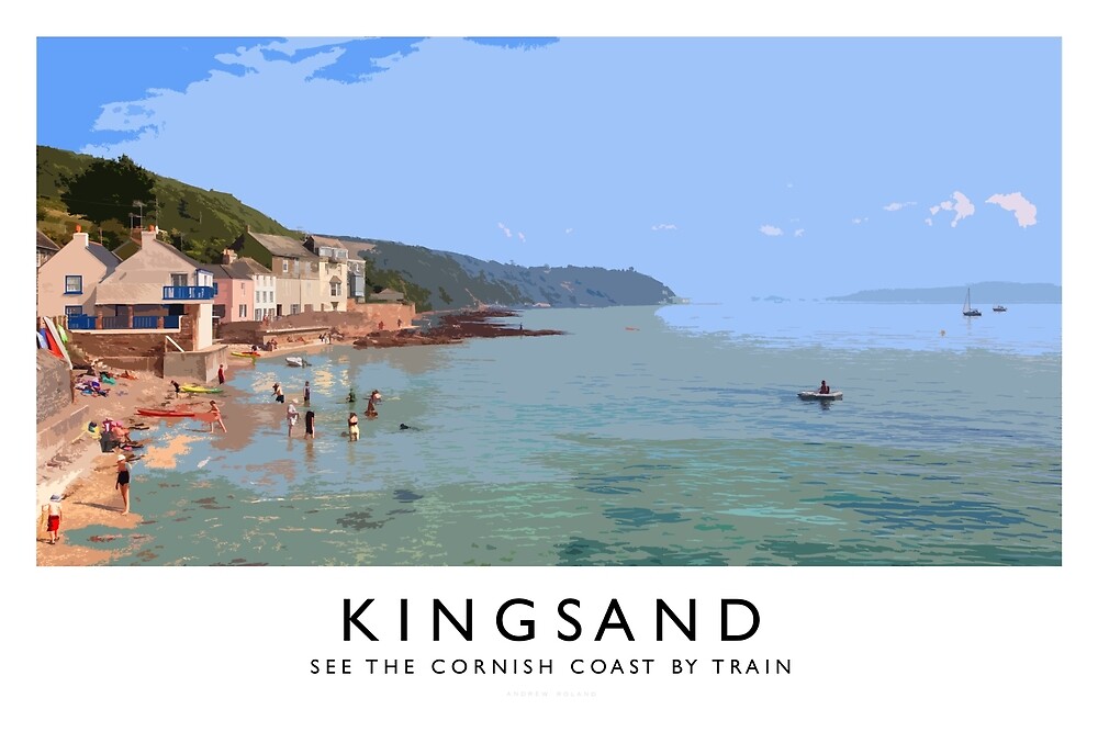"Kingsand (Railway Poster)" by Andrew Roland | Redbubble