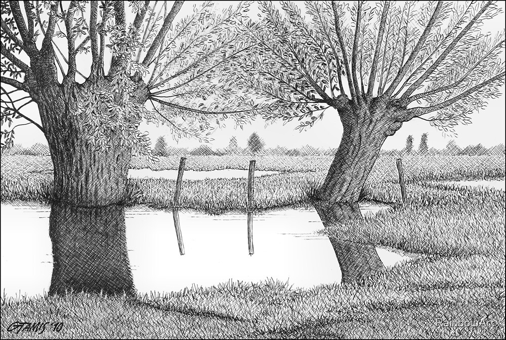 "HOLLAND WATERLAND - PEN DRAWING" by RainbowArt | Redbubble