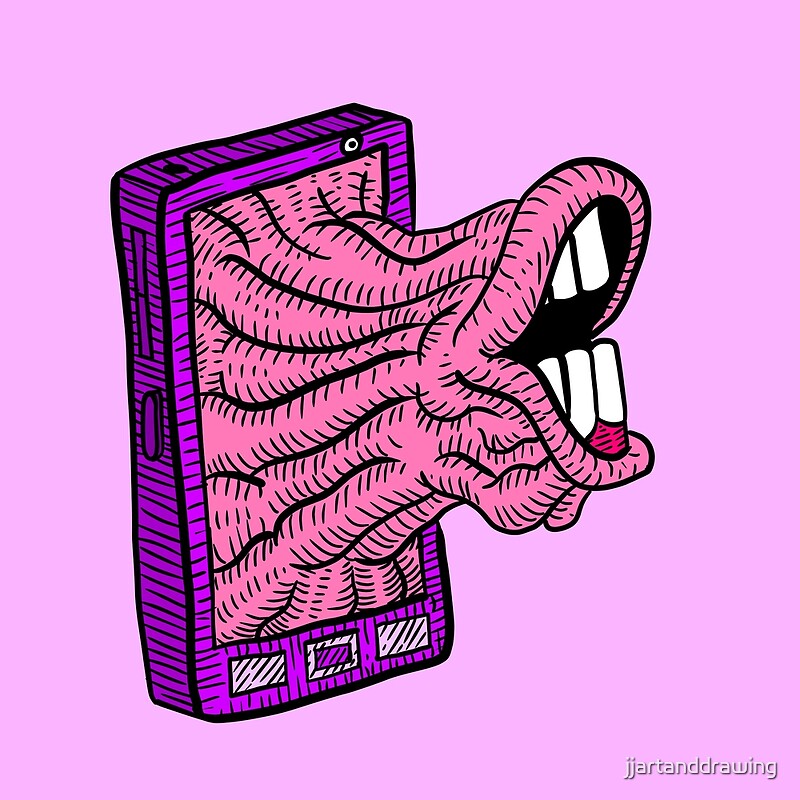 "phone monster. creepy smartphone artwork." by JJ ADX | Redbubble