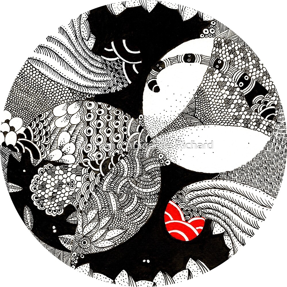 "Dao Black and red ink drawing of abstract patterns by Mokusho ...