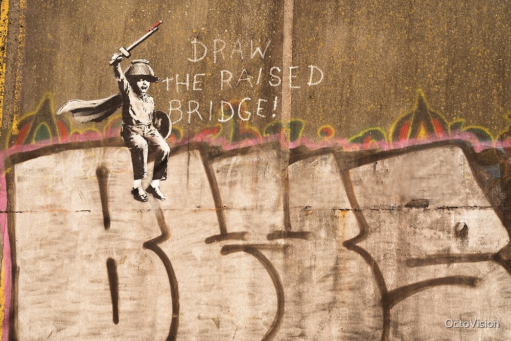 "Banksy "Draw the Raised Bridge" in Hull." by OctoVision | Redbubble