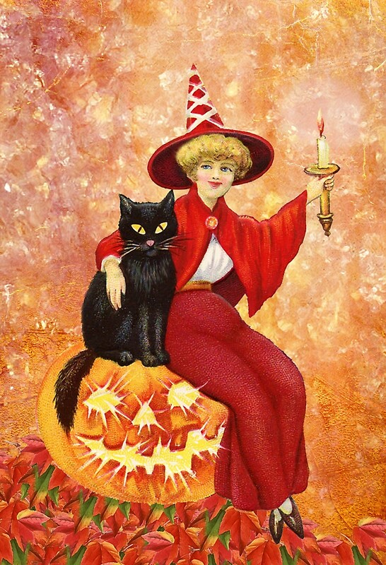 "HALLOWEEN WITCH IN RED" by Tammera | Redbubble