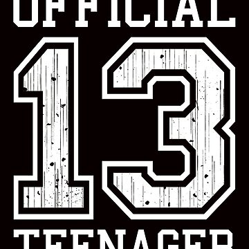 "Official Teenager 13th Birthday Gift For Girls Or Boys 13" Art Board ...
