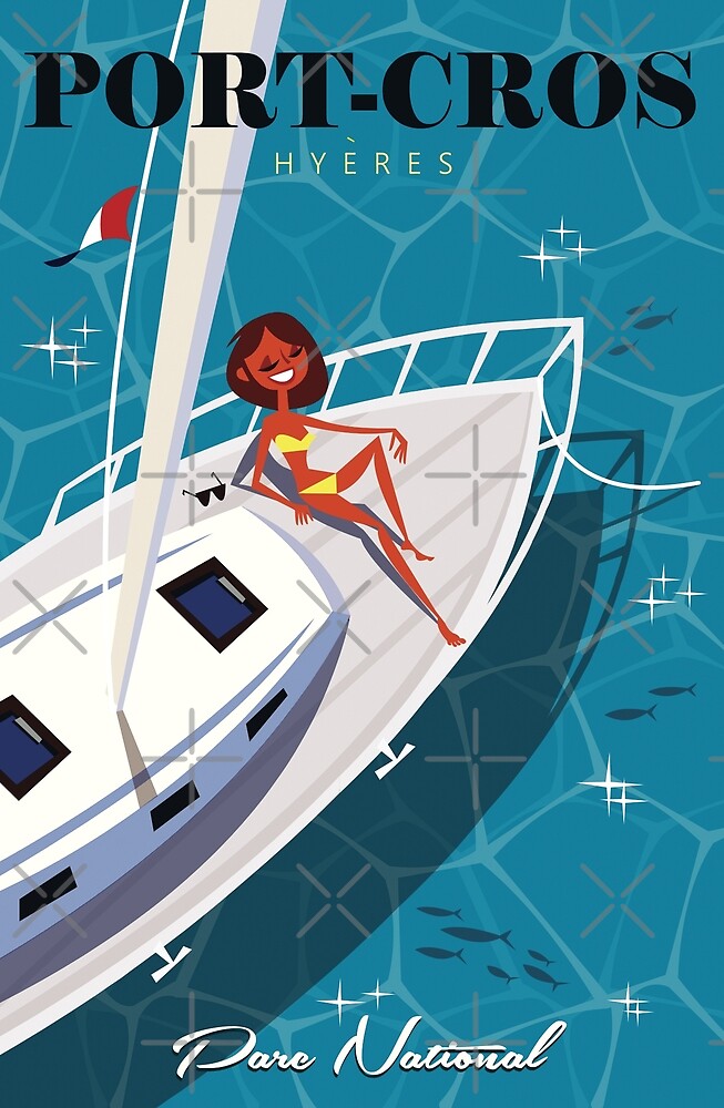 "Port Cros poster" by Gary Godel | Redbubble