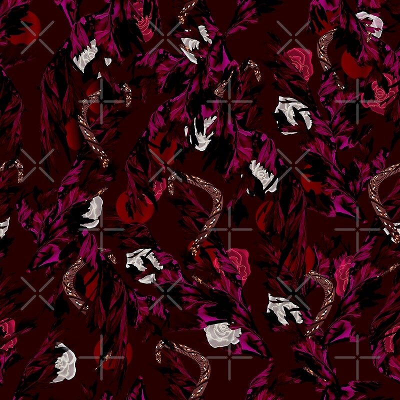 "Leaves Snake Rosen Garden" by Robin Jensen | Redbubble