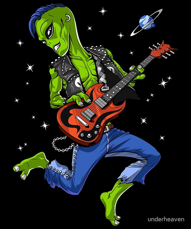 "Space Alien Playing Guitar" by Nikolay Todorov | Redbubble