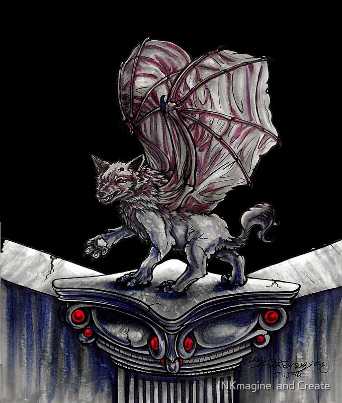 "Gargoyle Wolf " by INKmagine and Create | Redbubble
