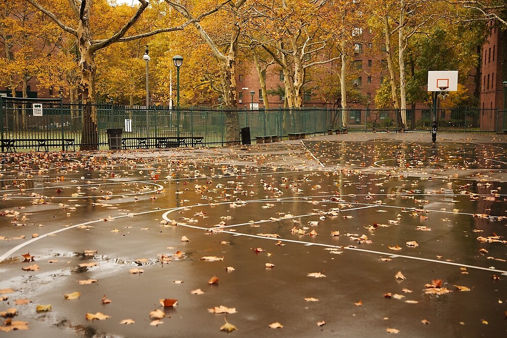 "Basketball Court in Autumn" by W. Lotus | Redbubble
