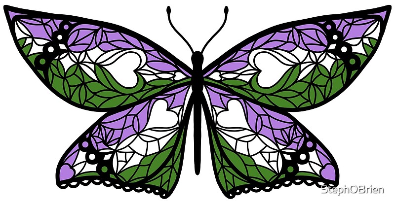 "Fly With Pride: Genderqueer Flag Butterfly" by StephOBrien | Redbubble