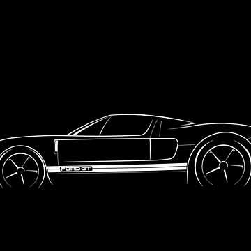 "Ford GT - profile stencil, white" iPad Case & Skin for Sale by mal ...