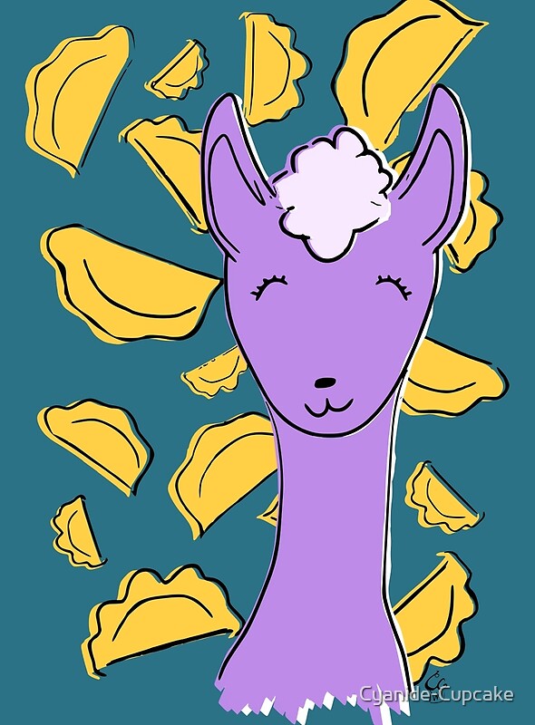"Pierogi Party Llama" by Cyanide-Cupcake | Redbubble