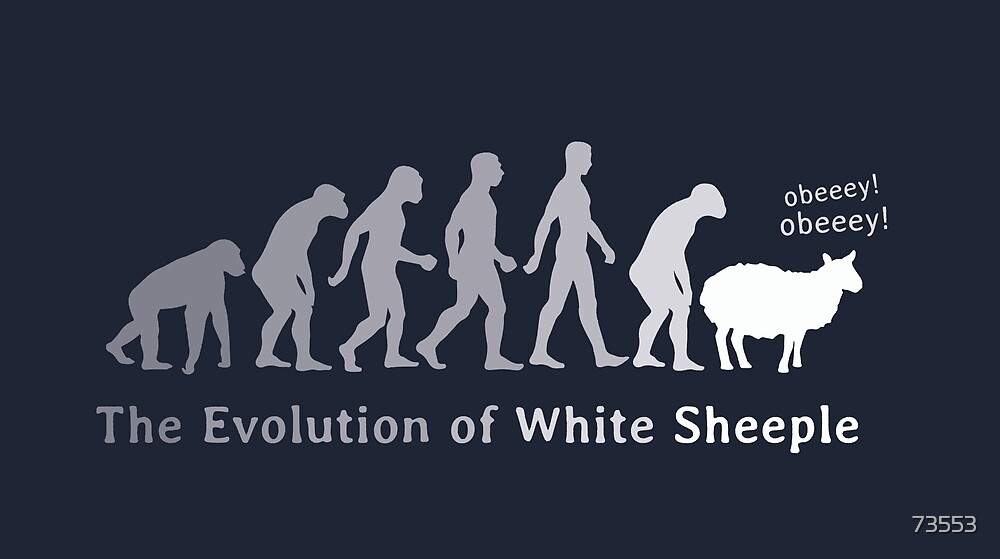 "Evolution of White Sheeple" by 73553 | Redbubble