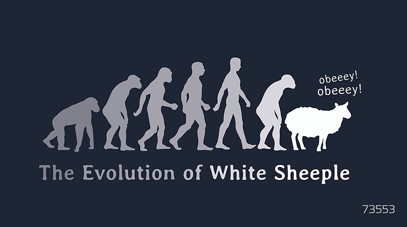 "Evolution of White Sheeple" by 73553 | Redbubble