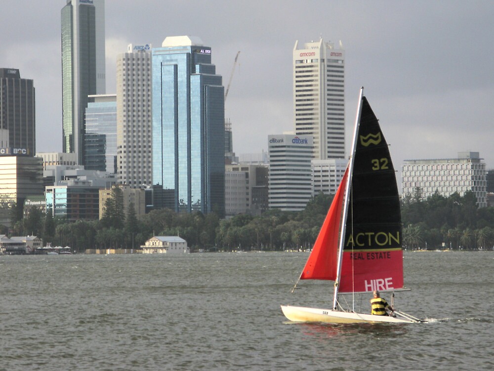 "Surfcat on Perth Water. " by Andrew Makowiecki | Redbubble
