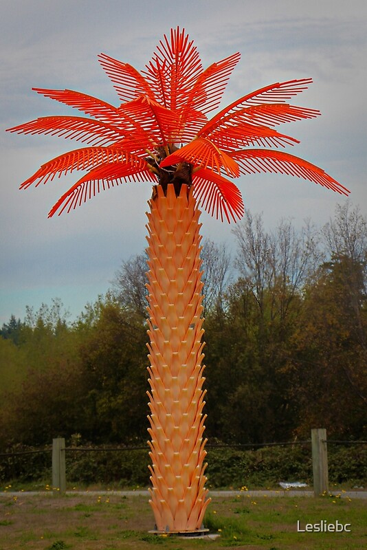 "Orange Palm Tree" by Lesliebc | Redbubble