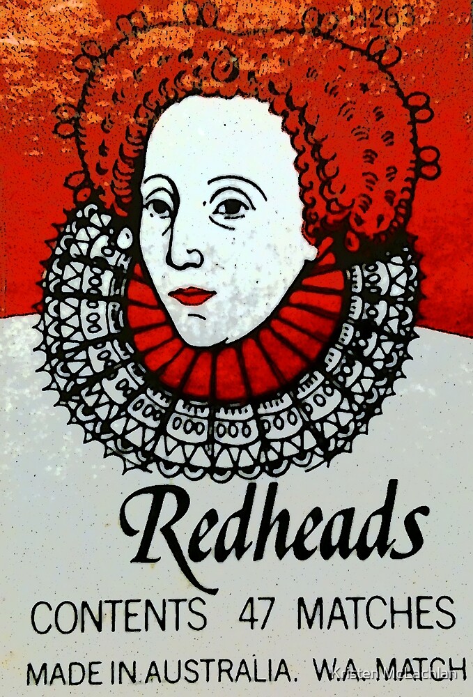 "Redhead Matchbox labels - 1" by Kristen McLachlan | Redbubble