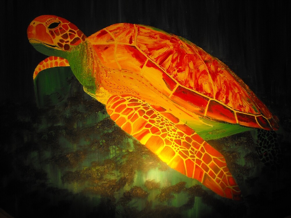 "Spotlight Sea Turtle Among Shadows" by Crystal Fobare | Redbubble