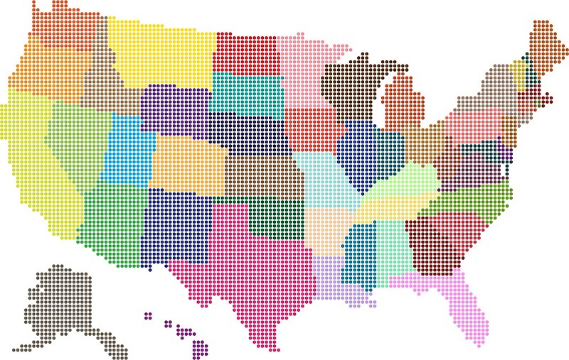 "United States of America Dot Art" by janachesnut | Redbubble
