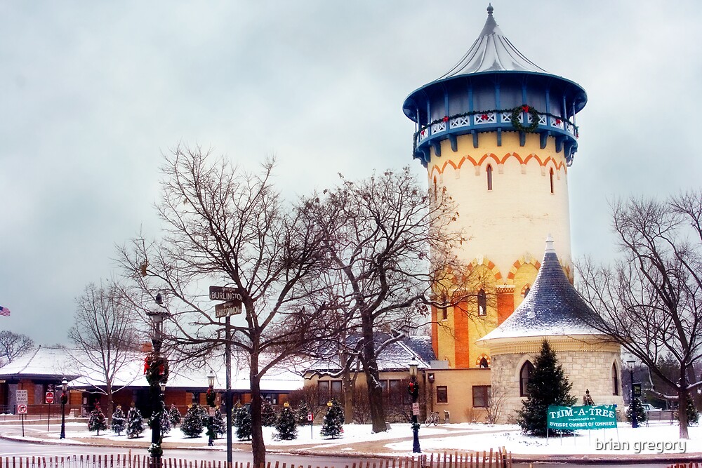 "Winter Water Tower, Riverside, Illinois" by brian gregory | Redbubble