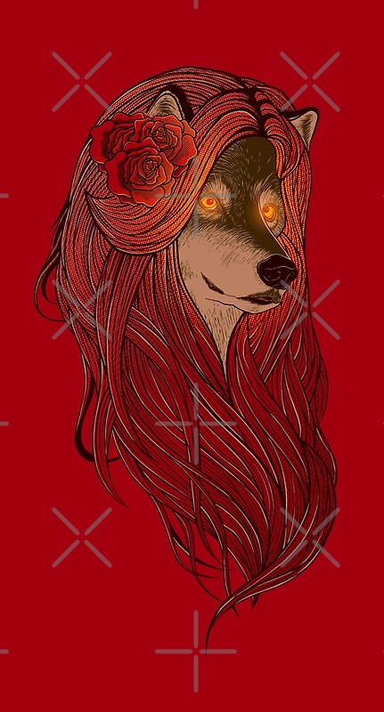 "Red Wolf" by GODZILLARGE | Redbubble