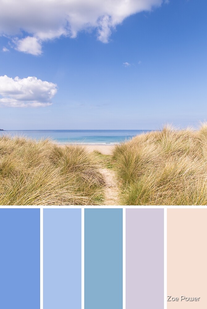"Summer beach Colour Palette in blue" by Zoe Power | Redbubble